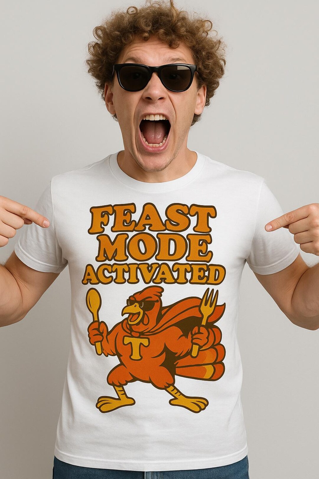 Feast Mode Activated Shirt, Funny Thanksgiving Turkey Tee, Retro Fall ...