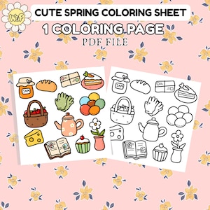 Printable Spring Doodles Coloring Page (instant Download) - Etsy