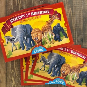 Animal Cracker Stickers, Animal Cracker Labels, Children's Carnival ...