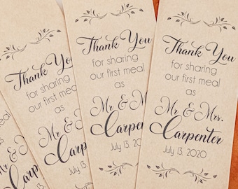 Thank You for Sharing Our First Meal Together Wedding Silverware ...