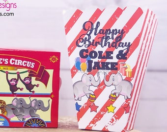 Circus Popcorn Favor Boxes Carnival Birthday Party | Etsy