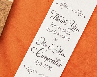 Thank You for Sharing Our First Meal Together Wedding | Etsy