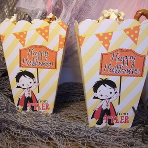 Cute Vampire Kids Halloween Popcorn Goodie Boxes Personalized for Trick ...