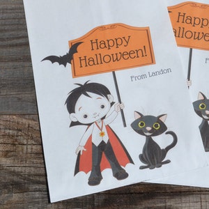 Boy Vampire Halloween Personalized Goodie Bags for Halloween Party ...