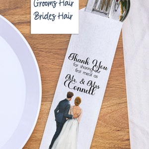 Thank You for Sharing Our First Meal Together Wedding Silverware Bags ...