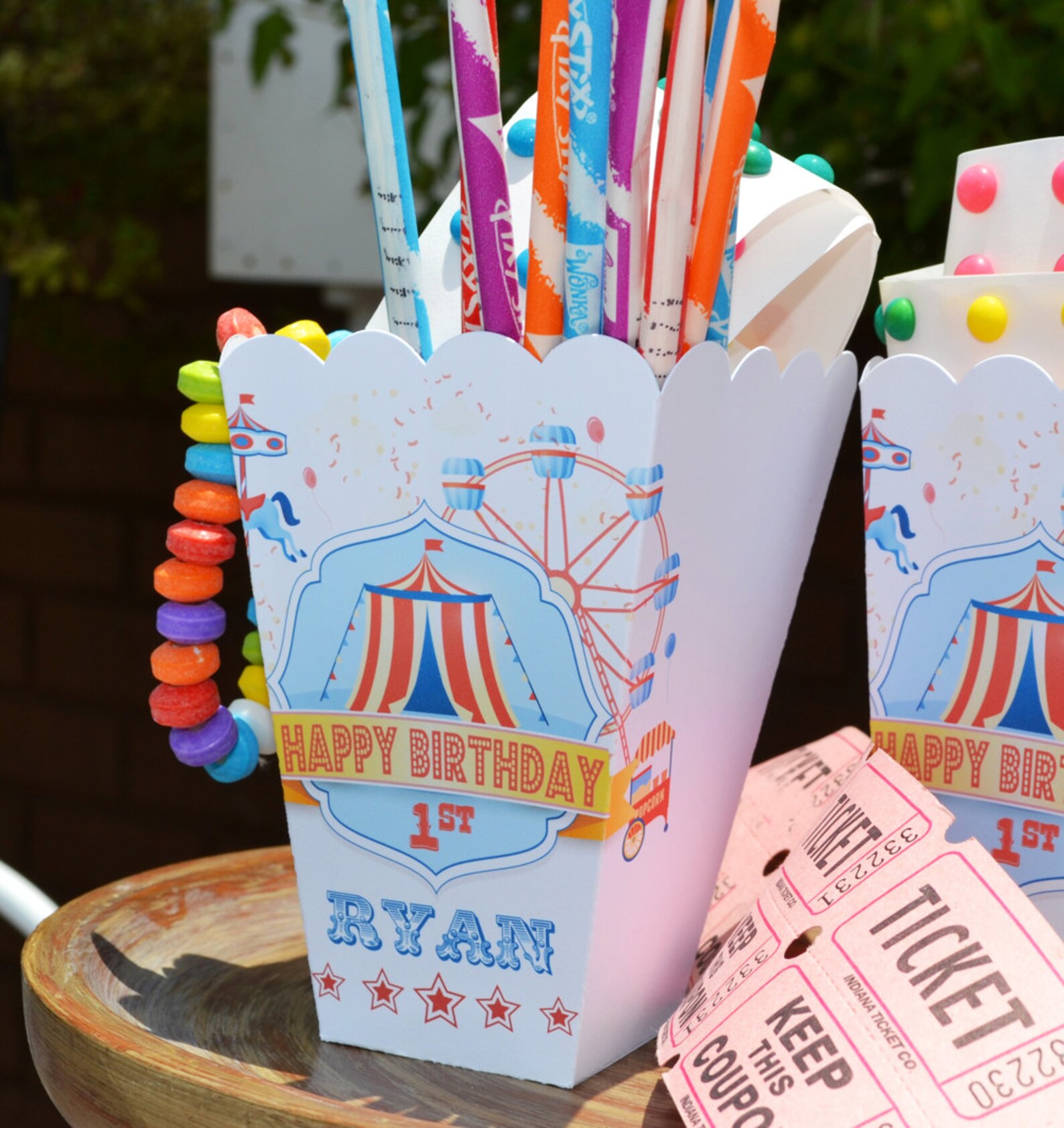 Circus Popcorn Favor Boxes | Carnival Birthday Party | Carnival Popcorn ...
