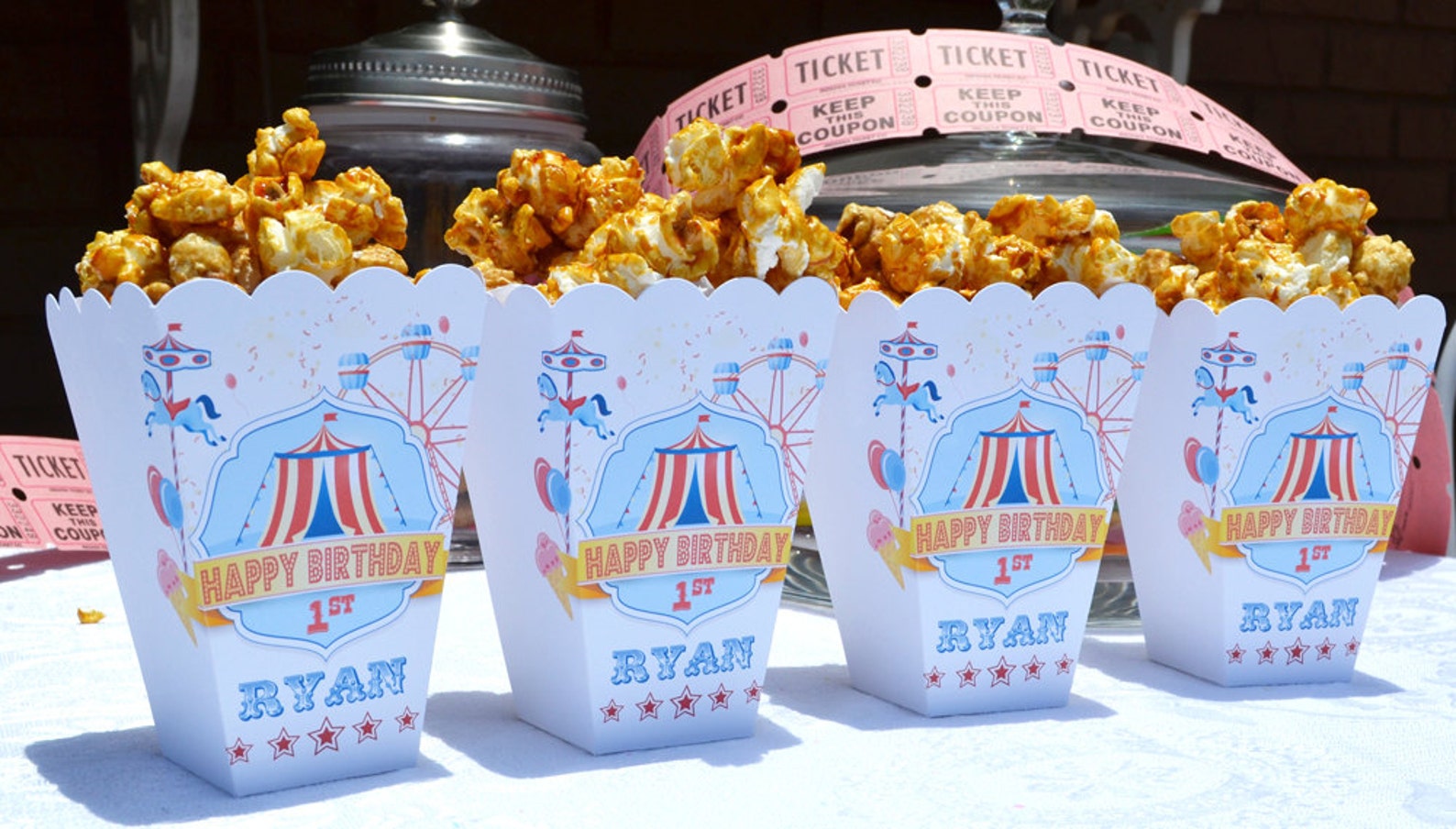 Circus Popcorn Favor Boxes Carnival Birthday Party | Etsy