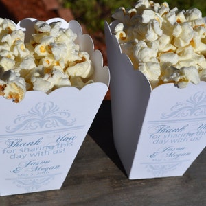 Thank You Wedding Popcorn Bar Boxes, Popcorn Box, Candy Bar Containers ...