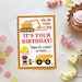 Construction Birthday Card, Instant Download, Digital Card for Little ...