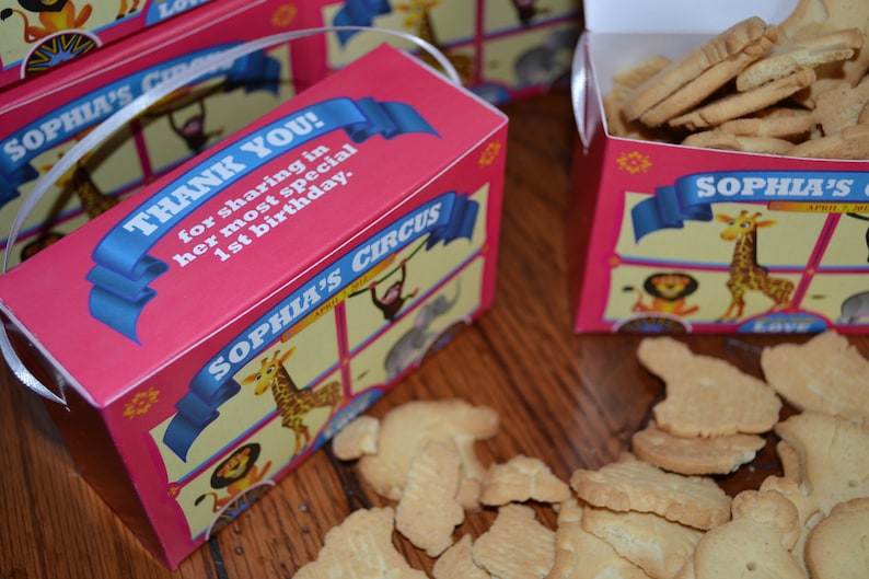 Pink Animal Cracker Boxes Carnival Theme Birthday Circus - Etsy