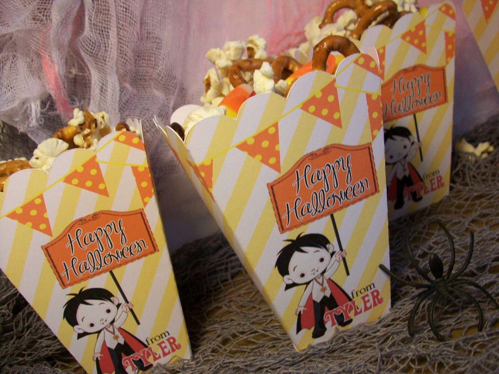 Cute Vampire Kids Halloween Popcorn Goodie Boxes Personalized | Etsy