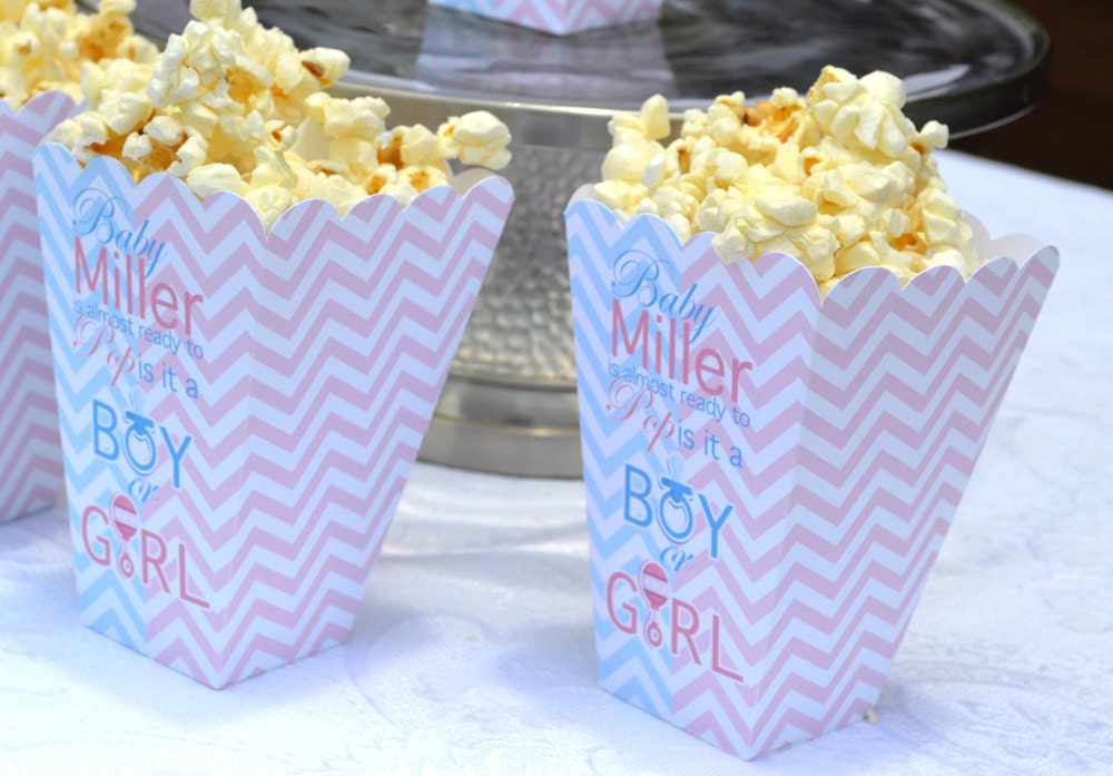 Gender Reveal Party Popcorn Boxes Baby Sex Unknown Shower | Etsy