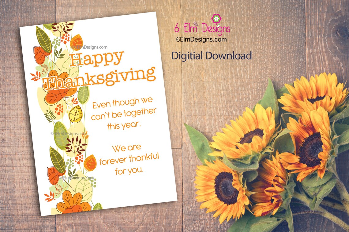 Instant Happy Thanksgiving Greeting Card Downloadable | Etsy
