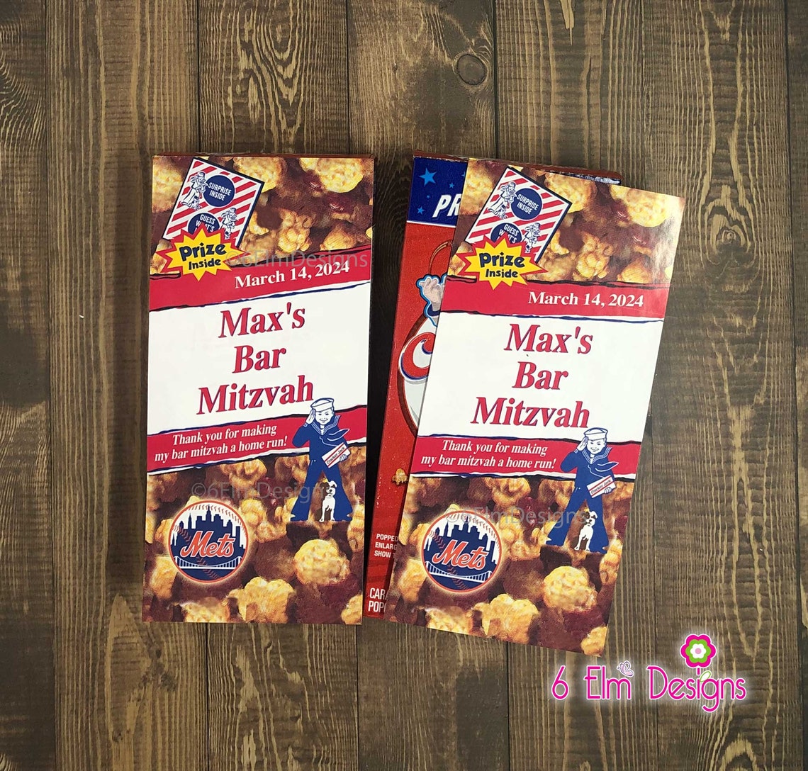 Cracker Jack Labels, Custom Cracker Jack Stickers for Bar Mitzvahs ...