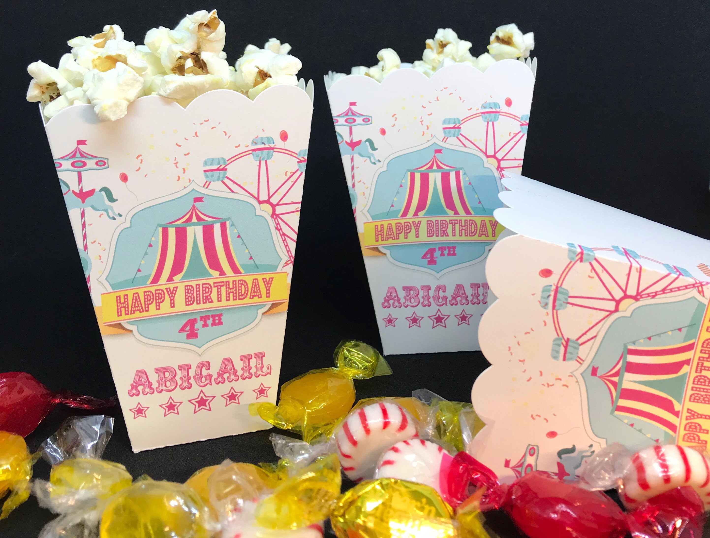 Circus Popcorn Boxes Carnival Birthday Party Carnival - Etsy Ireland