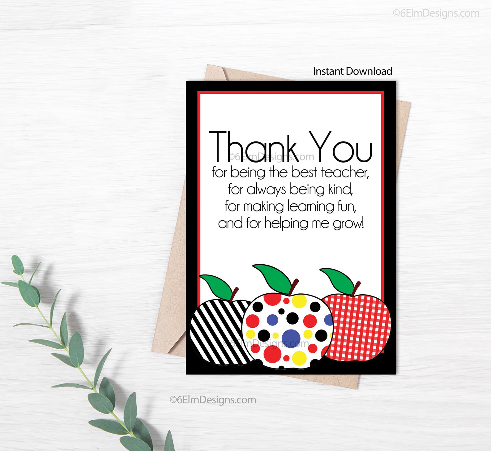 Instant Teacher Appreciation Day Greeting Card Downloadable | Etsy