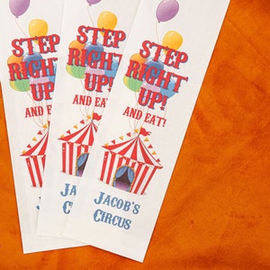 Step Right up Circus Carnival Birthday Silverware Utensil Flatware Bags ...