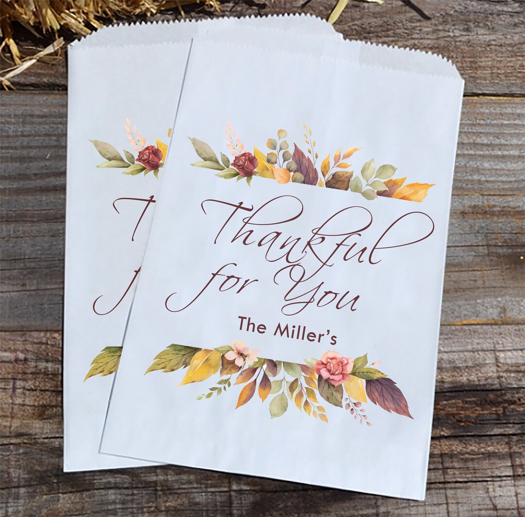 Thankful for You Thanksgiving Favor Bags - Etsy