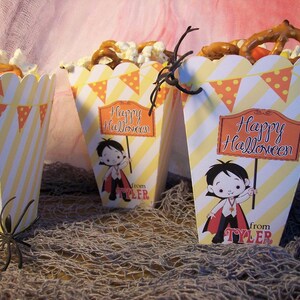 Cute Vampire Kids Halloween Popcorn Goodie Boxes Personalized for Trick ...