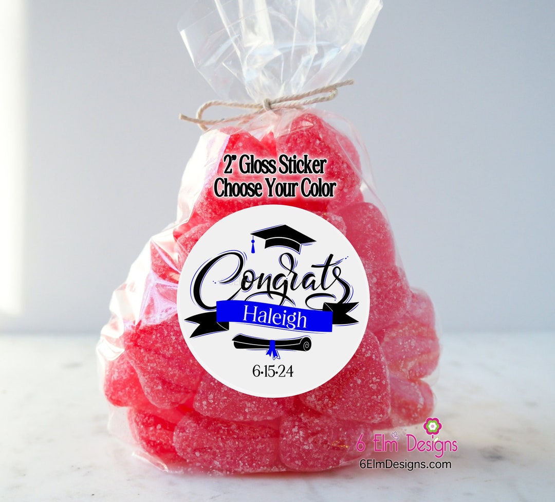 Congrats Graduation Sticker, Graduation Party Decor, Personalized ...