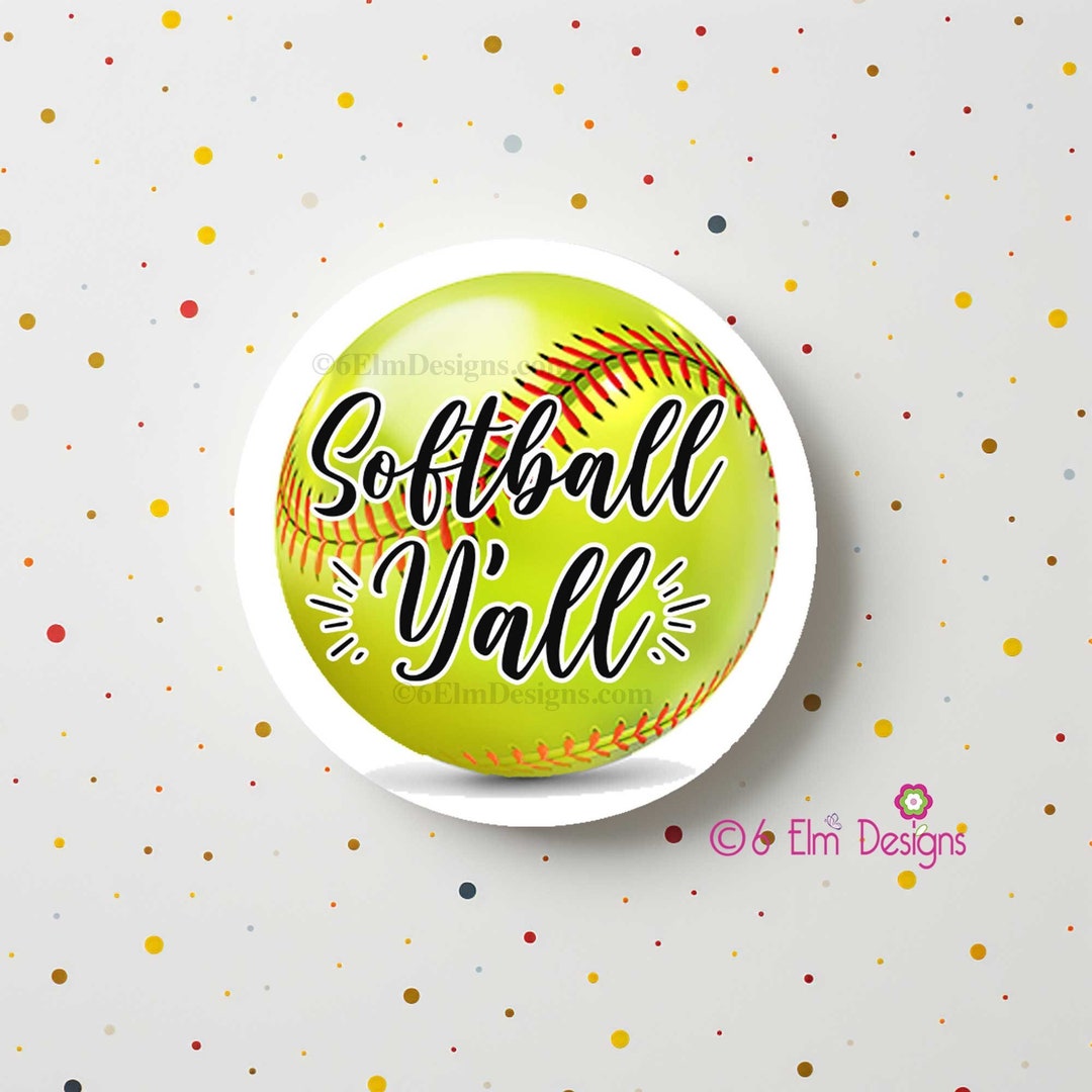 Softball Ya'll Stickers 2" Gloss Sticker, Girls Softball Favors ...