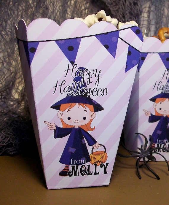 Witch Halloween Popcorn Boxes | Halloween Favor Boxes | Trick or Treat ...