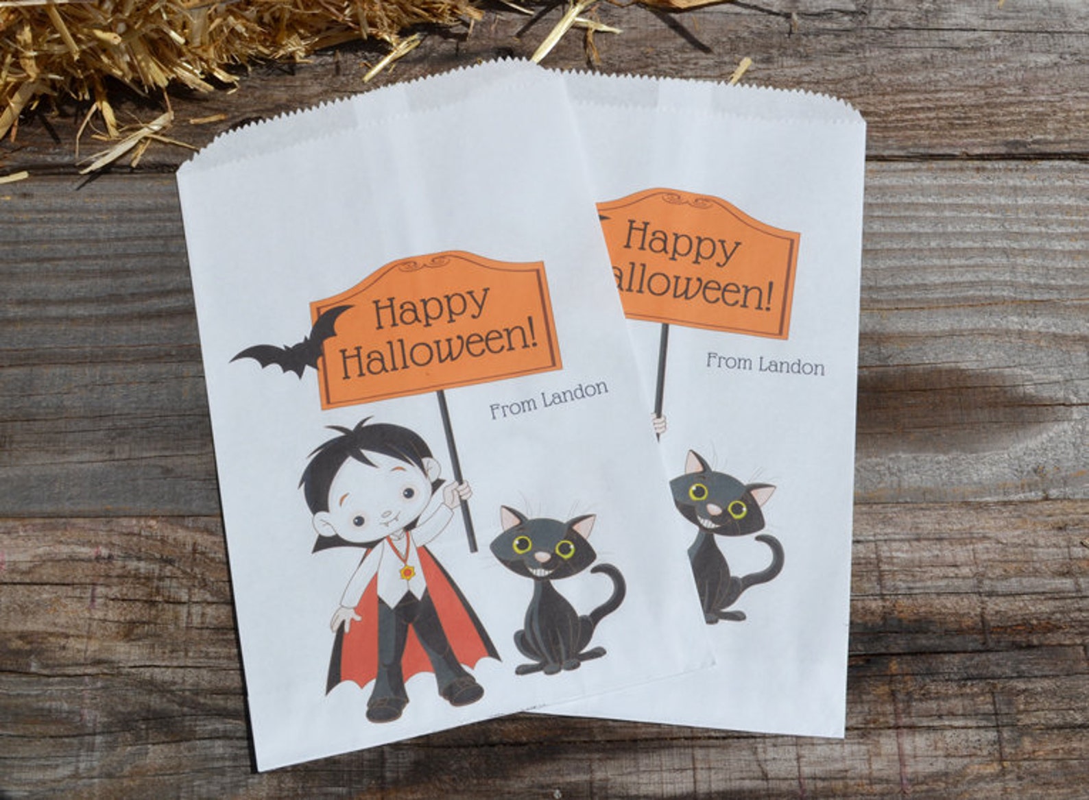 Boy Vampire Halloween Personalized Goodie Bags for Halloween Party ...