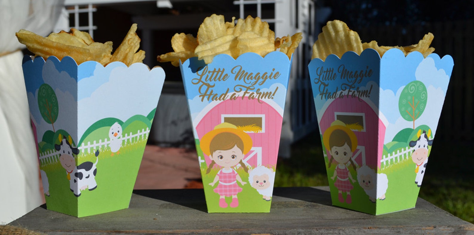 Pink Barn Farm Party Popcorn Boxes for Girls Birthday Favors - Etsy