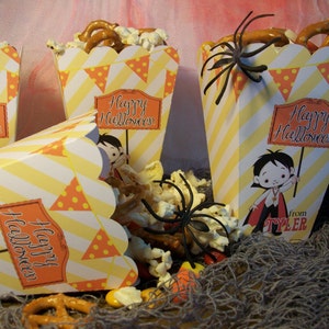 Cute Vampire Kids Halloween Popcorn Goodie Boxes Personalized for Trick ...