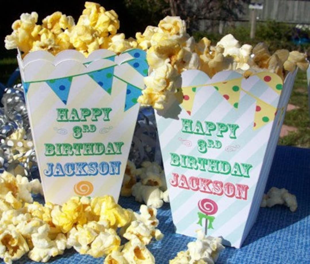 Carnival Popcorn Boxes for Birthday Circus Theme or Carnival Theme ...
