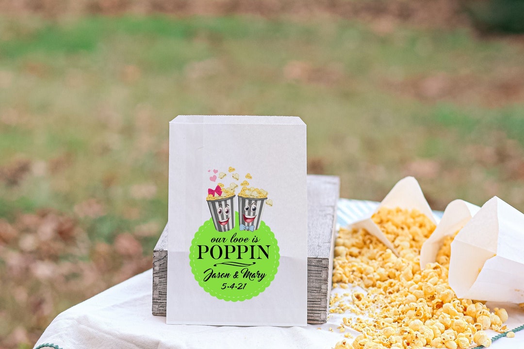 Popcorn Bags | Movie Theme Wedding | Movie Engagement | Retro Popcorn ...