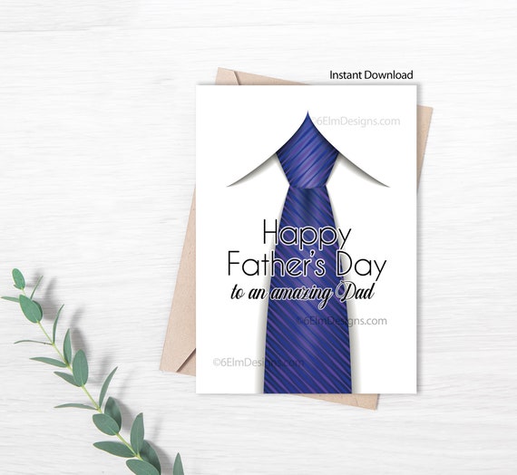 Printable Father's Day Card Neck Tie Happy Father's | Etsy