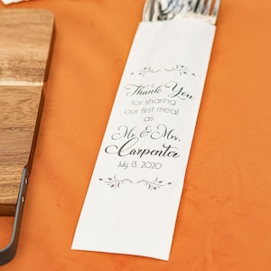 Thank You for Sharing Our First Meal Together Wedding Silverware ...