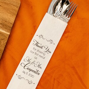 Thank You for Sharing Our First Meal Together Wedding Silverware ...