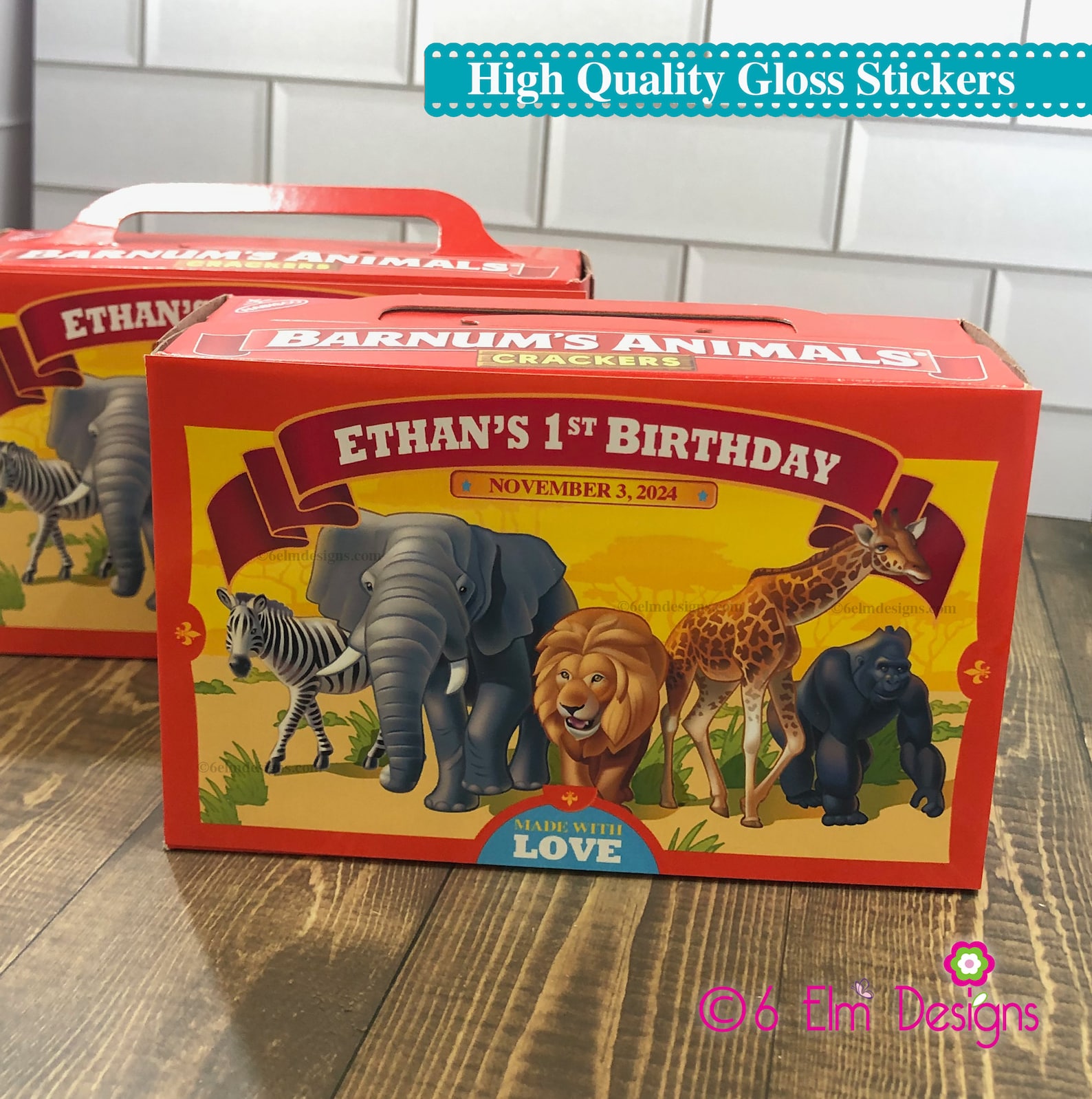 Animal Cracker Stickers Animal Cracker Labels Children's - Etsy