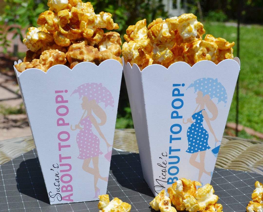 Custom Baby Shower About to Pop Popcorn Boxes - Etsy