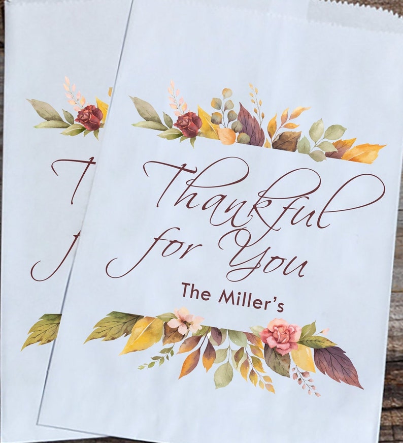 Thankful for You Thanksgiving Favor Bags - Etsy