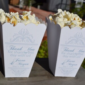 Thank You Wedding Popcorn Bar Boxes, Popcorn Box, Candy Bar Containers ...