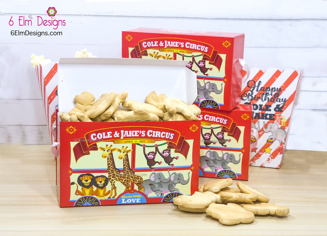Twin Animal Cracker Boxes Animal Cookie Boxes Twin Circus - Etsy