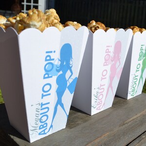 About to Pop Popcorn Favor Boxes for Baby Boy, Baby Girl, Girl With ...