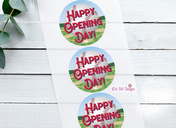 Baseball Opening Day Stickers 2" Gloss Sticker, Label for Little League ...