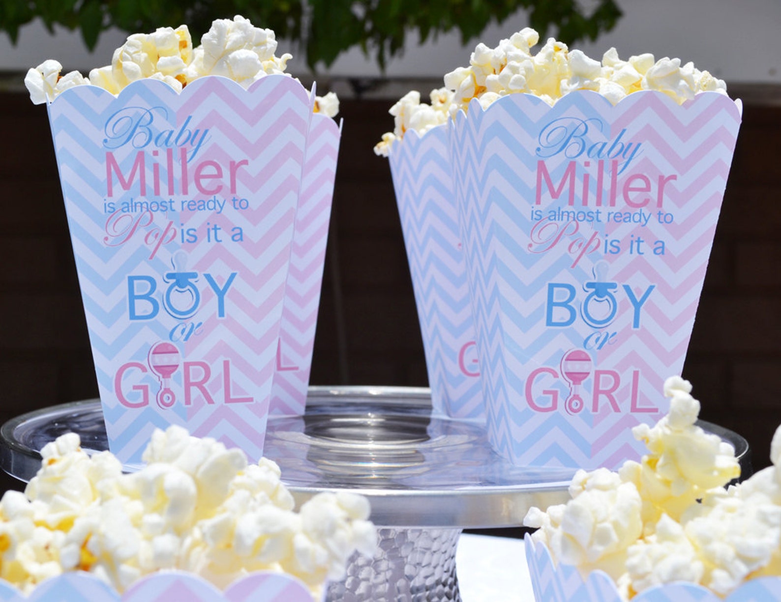 Gender Reveal Party Popcorn Boxes Baby Sex Unknown Shower - Etsy