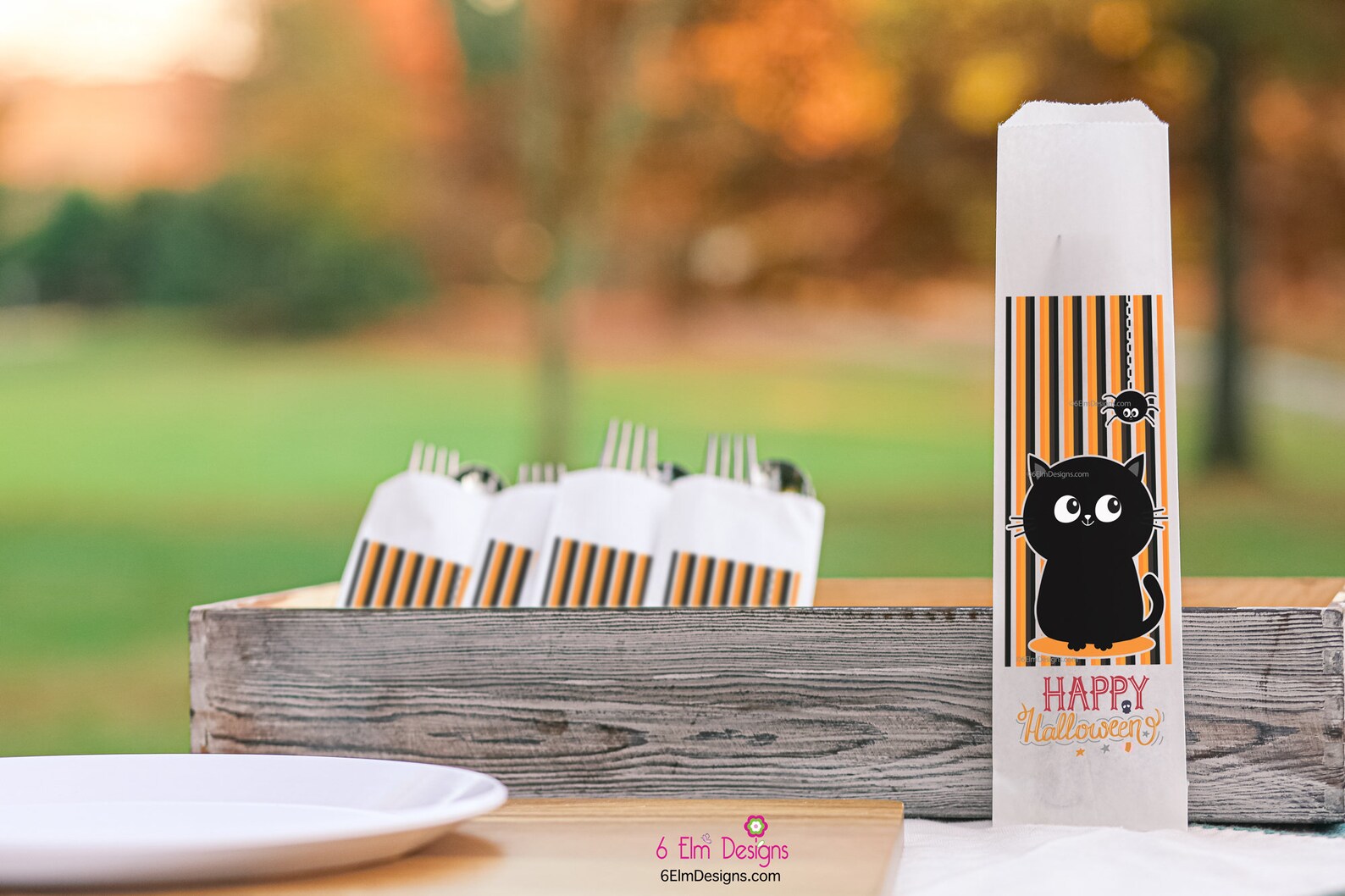 Happy Halloween Kitty Cat Silverware Utensil Flatware Bags | Etsy