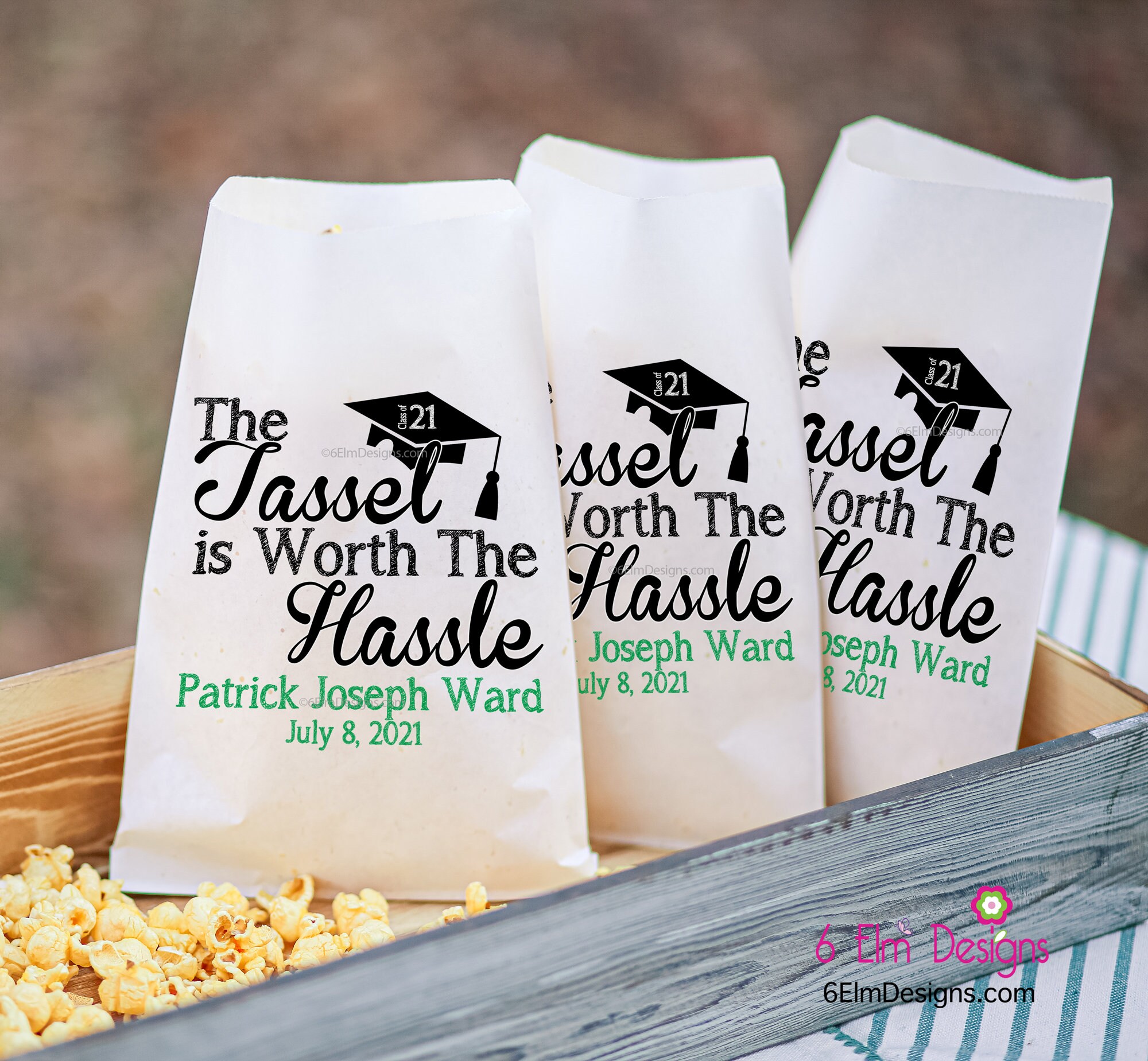 Tassel Worth the Hassle Graduation Cap Party Favor Bags | Etsy