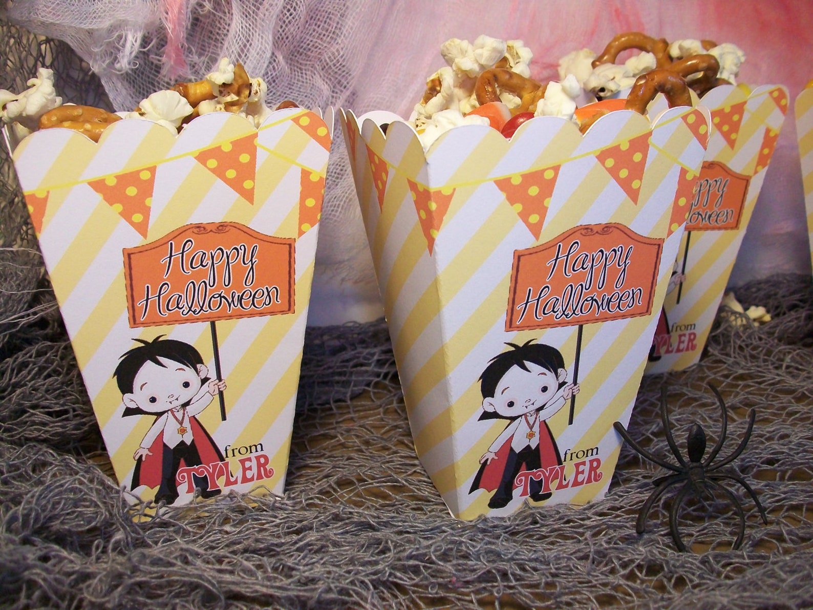 Cute Vampire Kids Halloween Popcorn Goodie Boxes Personalized | Etsy