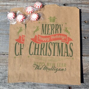 Merry Christmas Treat Bags | Goodie Bags | Cookie Bags | Holiday Party ...