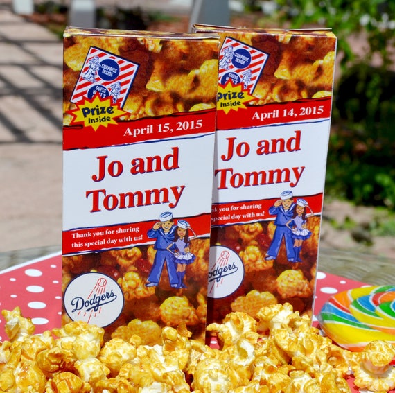 Baseball Wedding Favor Cracker Jack Boxes | Baseball Party | Baseball ...