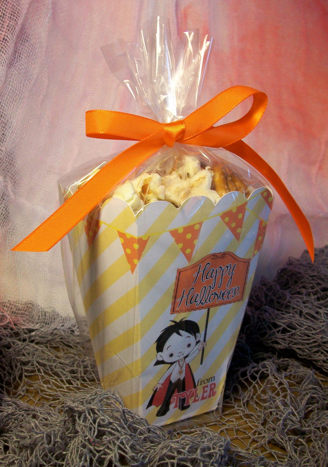 Cute Vampire Kids Halloween Popcorn Goodie Boxes Personalized for Trick ...