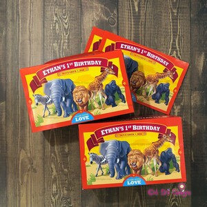 Animal Cracker Stickers, Animal Cracker Labels, Children's Carnival ...