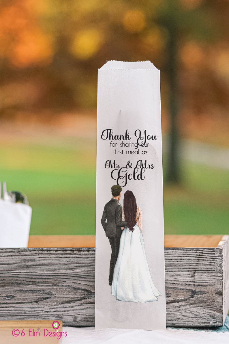 Thank You for Sharing Our First Meal Together Wedding Silverware Bags ...